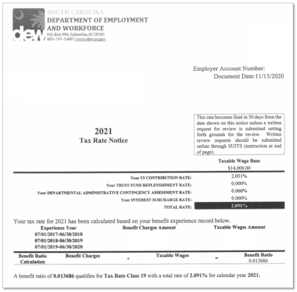 Toast Payroll: State Withholding and UI Tax Notice Examples