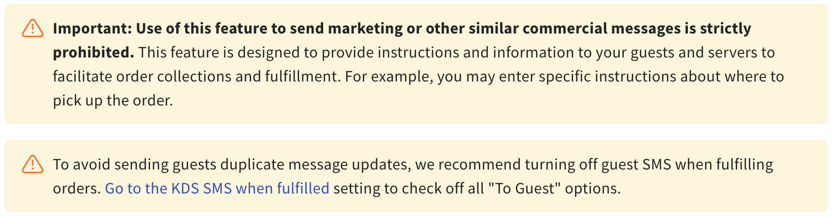 Manage Order Ready Texts From the Orders Hub