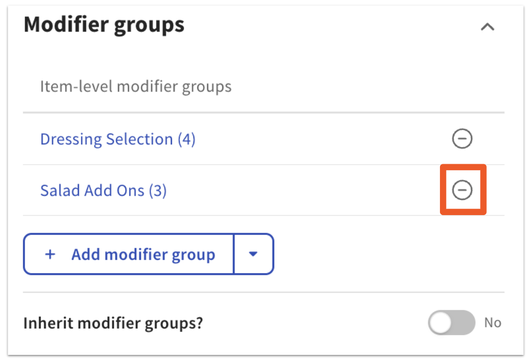 Create and Manage Modifier Groups and Modifier Options