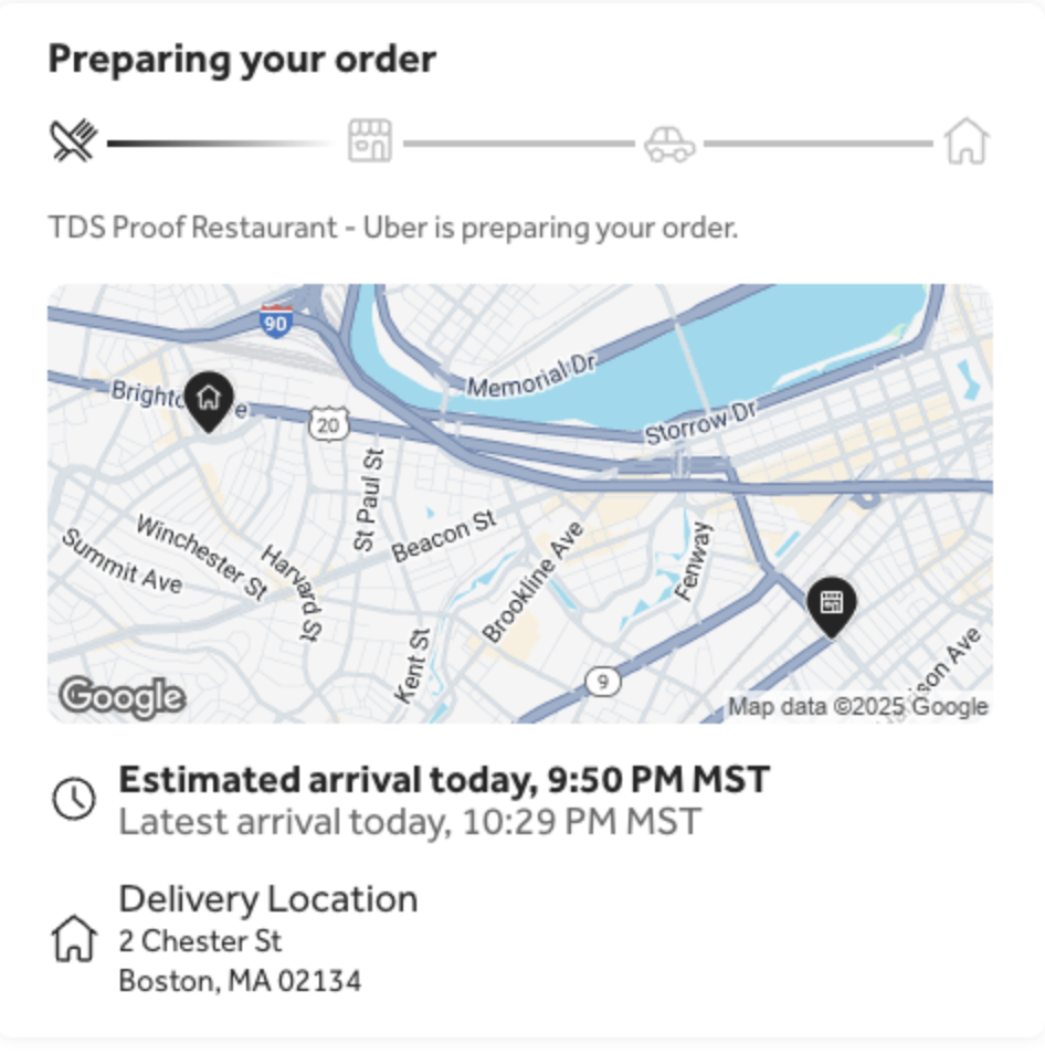 Toast Delivery Services® Order Status Tracking