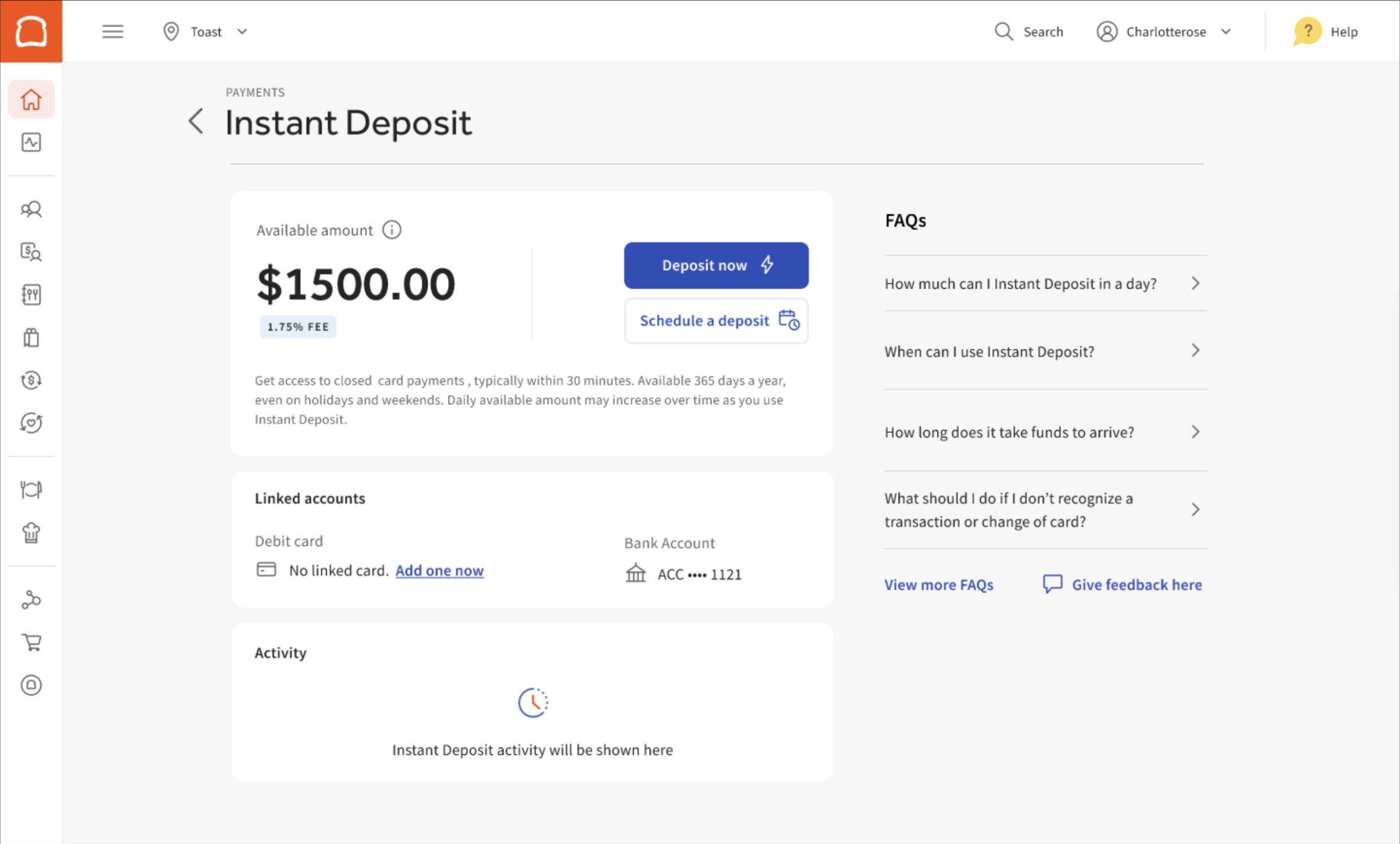 Get Started With Instant Deposit