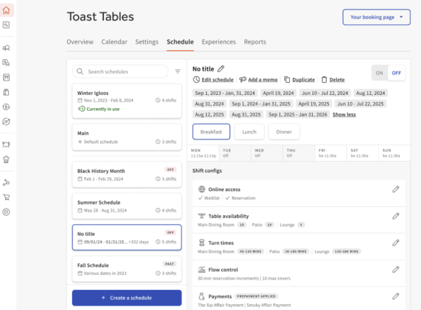 Get Started With Toast Tables Deposits and Prepayments
