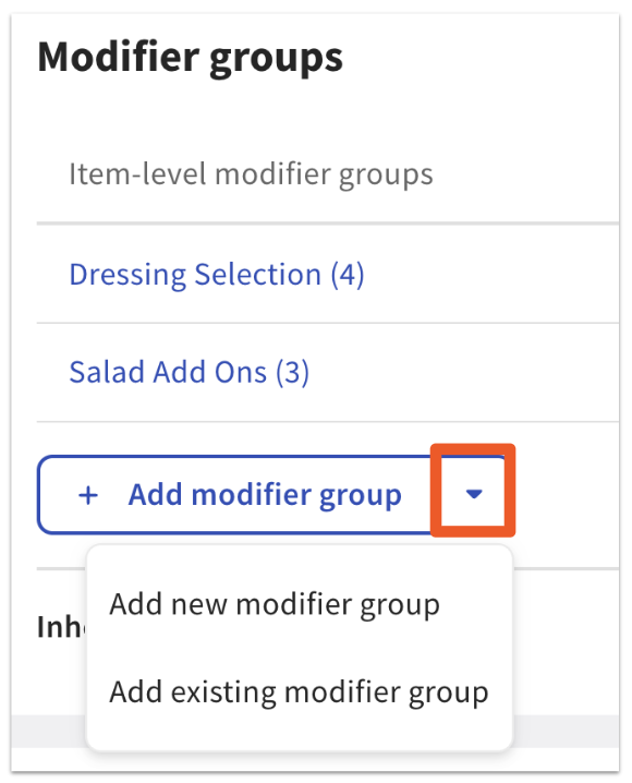 Create and Manage Modifier Groups and Modifier Options