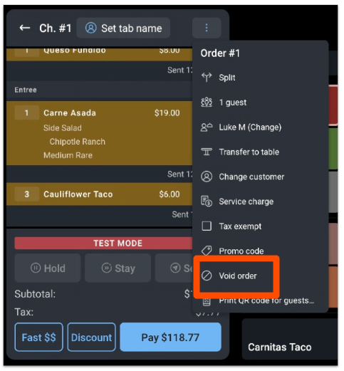 Void Items, Payments, and Checks