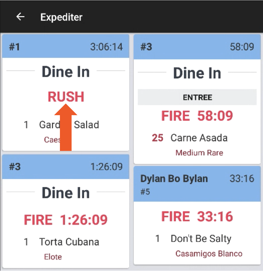 Rush an Order on KDS