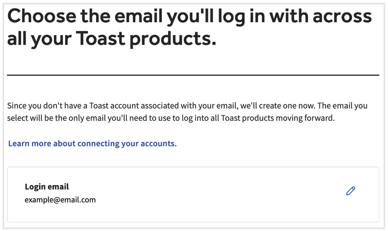 Unified Login Experience for Toast Web and Toast Payroll