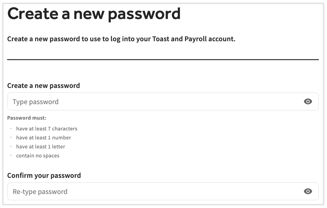 Unified Login Experience for Toast Web and Toast Payroll