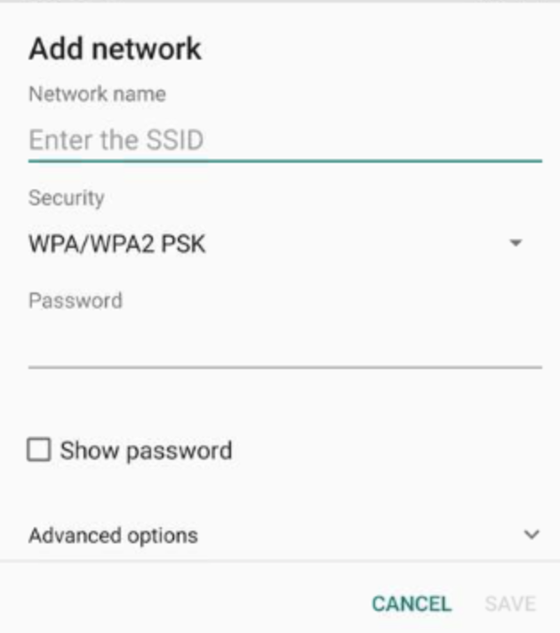 Connect Toast Handheld to Hidden Wi-Fi Network