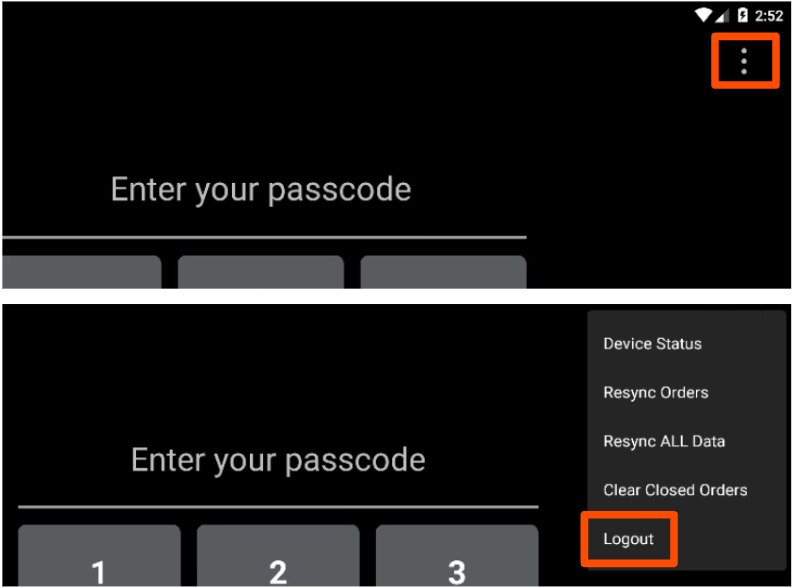 Log Out and Into Another Location in the Toast POS App